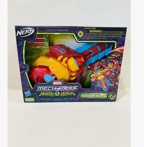 Toys | Nerf Mech Strike Marvel Monster Hunters Blast Blade Iron Man 222 ...